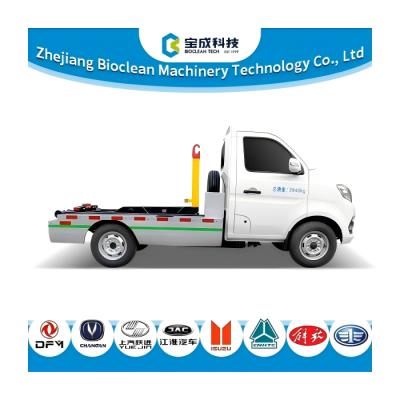 China 4.1M3 1.5ton Pure Electric Hook Lift Garbage Truck With 2840Kg Loading Capacity for sale