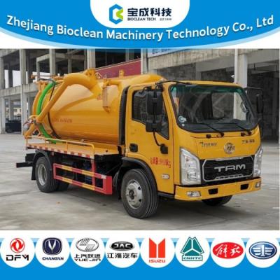 China 4.8m3 4800L 10tons Suction Sewage Truck 167hp Power Strong Body for sale