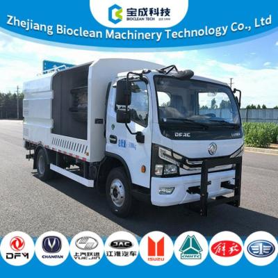 China 9.1TONS 3300L 3.3m3 Guardrail Cleaning Truck Diesel Powered High Power for sale