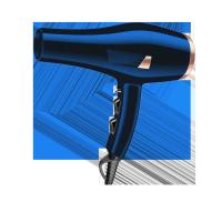 China Black Plastic Professional AC Hair Dryer With Far Infrared Ionic Function for sale