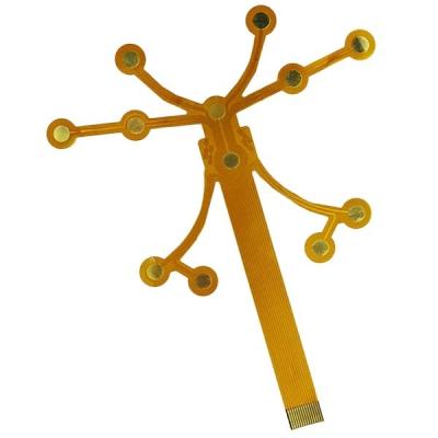 China Bendable Flexible PCB Board Electronics 0.2mm Yellow Cover Film for sale