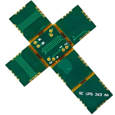 China 4L Rigid Flex PCB Half Hole ENIG 0.7mm Green Cover Film White for sale