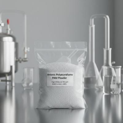China Anionic Polyacrylamide PAM Powder for Water Treatment with High Molecular Weight and Solid Content >=88% for sale