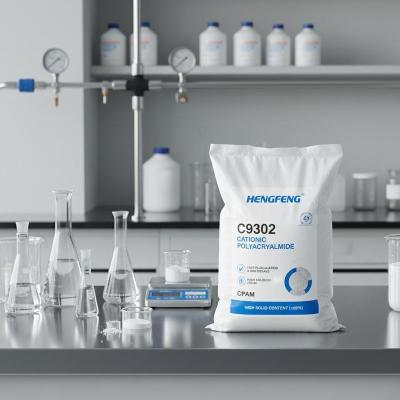China HENGFENG C9302 Cationic Polyacrylamide for Fast Flocculation and Low Dosage Sludge Dewatering with High Solid Content for sale