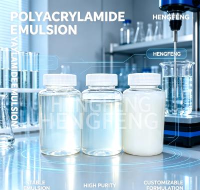 China HENGFENG Polymer Cationic Polyacrylamide Emulsion CPAM with Linear Cross-Link Structure for Sludge Dewatering Wastewater Treatment for sale