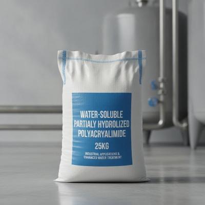 China Water-soluble partially hydrolyzed polyacrylamide 25kg bag ideal for industrial applications and enhanced water treatment processes for sale