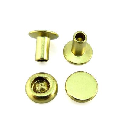 China Connection Function Custom Brass Flat Head Semi Tubular Rivet for Handbags Leather for sale