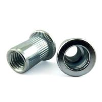 China Bright Zinc Plated M6 Blind Rivet Nut Corrosion Resistant Flat Head Threaded Insert for sale