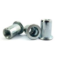 China Bright Zinc Plated M6 Blind Rivet Nut Corrosion Resistant Flat Head Threaded Insert for sale
