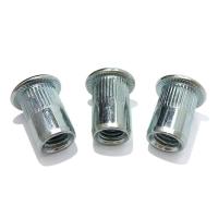 China Bright Zinc Plated M6 Blind Rivet Nut Corrosion Resistant Flat Head Threaded Insert for sale