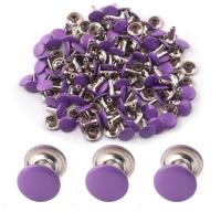 China Bright Finish 9mm Double Cap Purple Rivets for Leather Craft Stainless Steel Material for sale