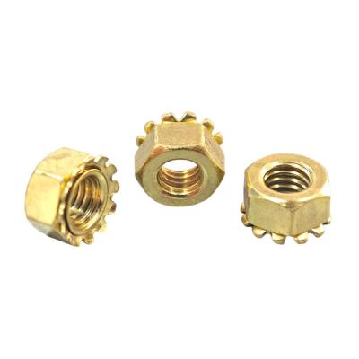 China Polished M8 Brass Keps Lock Nut with Zinc Plated Finish for Industrial Applications for sale