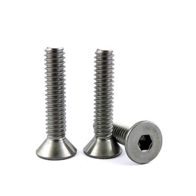 China Zinc-Flake Coated Finish DIN7991 304 Stainless Steel Countersunk Head Allen Key Flat Hex Socket Screw for sale