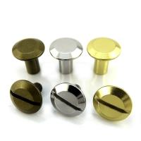 China HEX Head Style Solid Brass Flat Head Chicago Screw Rivets for Leather Craft Versatile for sale