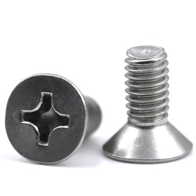 China Cross Recessed Stainless Flat Head Screw Countersunk Head 120 Degree Plain Finish for sale