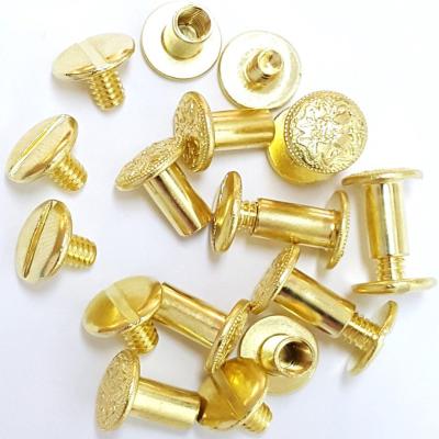 China Custom Metal Stainless Steel Brass Titanium Binding Screw for Leather RoHs Certified for sale
