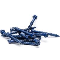 China Flat Head Self Tapping Concrete Screws with Blue Coating and Phillips Drive for Easy Installation for sale