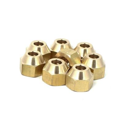 China Custom Fitting Copper Brass Flare Nut with ISO9001:2015 Certification and DIN Standard for sale