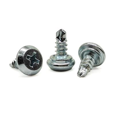 China Zinc Plated Countersunk Flat Head Self-Drilling Screw Stepped Collar & Winged Tip for sale