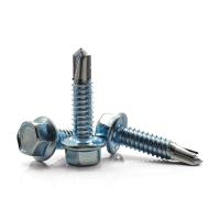 China Galvanized Hex Head Heavy Duty Self Drilling Screws for Steel for sale