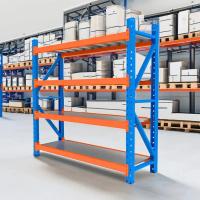 China Heavy Duty 4 Tier Metal Rack Rust Resistant Storage Metal Shelving With Leveling Feet for sale