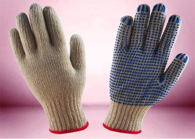 China 7 Gauge Bleached White Cotton Knit Gloves with PVC Dots 7-11 Inches Size for sale
