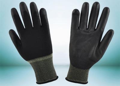 China Safety Working PU Coated Gloves Silk Screen Logo Printing Smooth Surface for sale