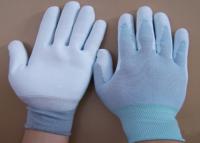 China Safety Working PU Coated Gloves Silk Screen Logo Printing Smooth Surface for sale