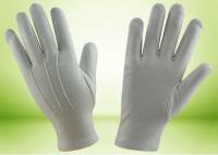 China Men's White Cotton Parade Gloves 200gsm 21-25cm Three Stitch Back for sale