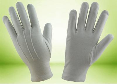 China Men's White Cotton Parade Gloves 200gsm 21-25cm Three Stitch Back for sale