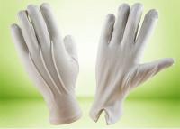 China Men's White Cotton Parade Gloves 200gsm 21-25cm Three Stitch Back for sale