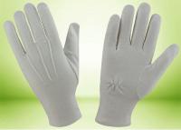 China Men's White Cotton Parade Gloves 200gsm 21-25cm Three Stitch Back for sale