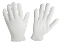 China 180GSM 100% Cotton Cosmetic Gloves 32s Bleached White 21-24cm Length Custom Color for sale