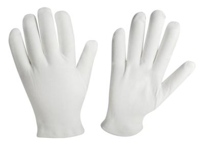 China 180GSM 100% Cotton Cosmetic Gloves 32s Bleached White 21-24cm Length Custom Color for sale