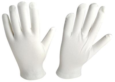 China 100% Cotton Industrial Work Gloves 260GSM 21S Self-Hemmed Cuff White Size 6-9 for sale