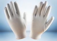 China Light Weight Cotton Work Gloves Absorbing Sweat White Jewelry Handling 40s 145gsm for sale
