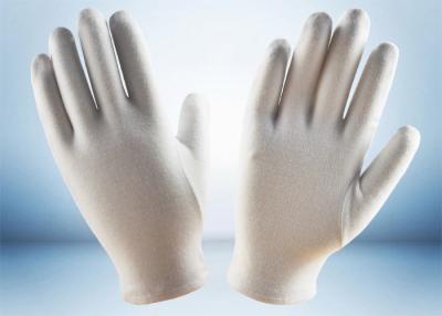 China Light Weight Cotton Work Gloves Absorbing Sweat White Jewelry Handling 40s 145gsm for sale