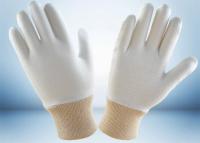China White Cotton Industrial Work Gloves PVC Dots 24cm Length Heavy Duty Knit Wrist for sale
