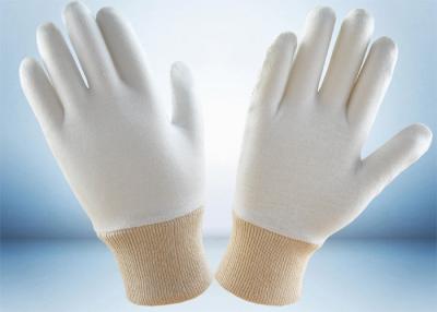 China White Cotton Industrial Work Gloves PVC Dots 24cm Length Heavy Duty Knit Wrist for sale
