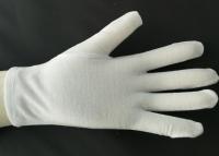 China 65% Polyester Material Cotton Knitted Gloves , Garden Work Gloves Hemming Cuff for sale