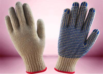 China PVC Dotted 7 Gauge Bleached White Cotton Knitted Work Gloves 8-10 Inch for sale