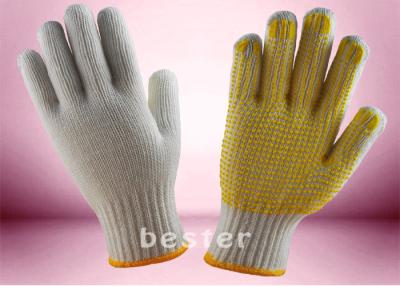 China Wear Resistant Knitted Cotton Gloves with PVC Dots 7 Gauge 600g per Dozen for sale
