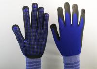 China Navy Blue Insulated Work Gloves , Nitrile Dipped Work Gloves Flexible Tactility for sale
