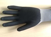 China Low DMF Nitrile Grip Gloves , Nitrile Foam Coated Gloves High Elastic Nylon Liner for sale