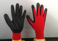 China Slip Proof Nitrile Coated Gloves Breathable Featuring Heat Transfer Printing Way for sale