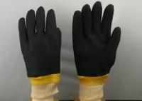 China PVC Coated Gloves Composite Sponge Flannelette Knit Wrist Cuff 26cm Length Oil Acid Resistant for sale