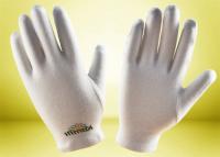 China 100% Cotton Beauty Skin Moisturizing Gloves 23cm Large Bleached White Overnight Hand Care for sale