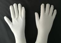 China Night Care Cotton Cosmetic Gloves Bleached White Three Stripes Style for sale