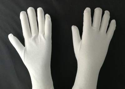 China Night Care Cotton Cosmetic Gloves Bleached White Three Stripes Style for sale