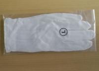 China Night Care Cotton Cosmetic Gloves Bleached White Three Stripes Style for sale